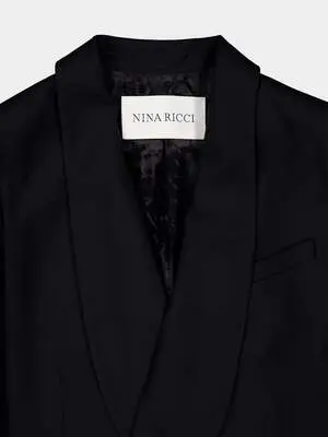 Nina Ricci Wool Gabardine Blazer - Black