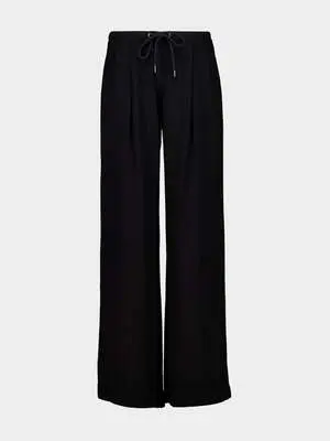 JAMES PERSE Wide-leg Viscose-wool Trousers - Black