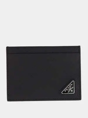 Prada Calf Leather Card Holder - Black