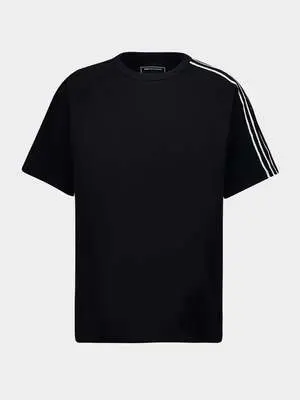 Y3 3-stripes Raw Edge T-shirt - Black