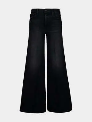 MOTHER Wide-leg Jeans In Spiked Hair Wash - Black
