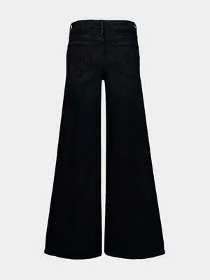 MOTHER Wide-leg Jeans In Spiked Hair Wash - Black