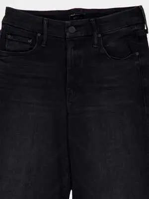 MOTHER Wide-leg Jeans In Spiked Hair Wash - Black