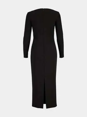 Roland Mouret Twist Drape Stretch Crepe Midi Dress