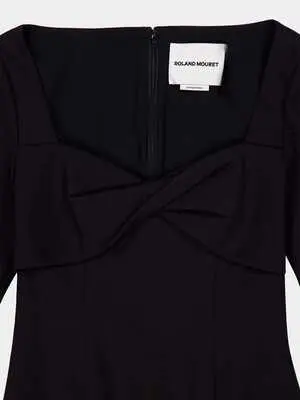 Roland Mouret Twist Drape Stretch Crepe Midi Dress