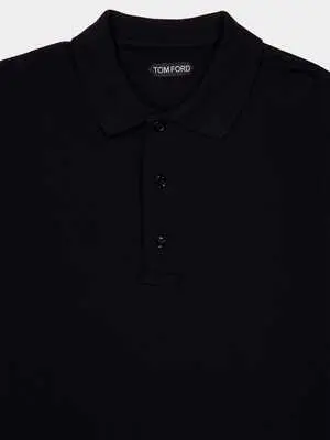 TOM FORD Regular Fit Short-sleeve Piqué Polo Shirt - Black