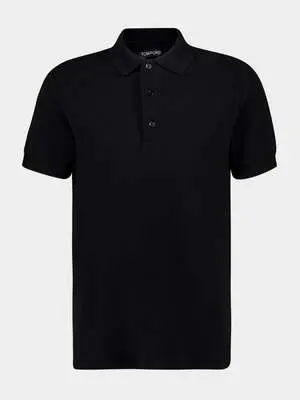 TOM FORD Regular Fit Short-sleeve Piqué Polo Shirt - Black