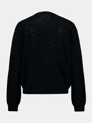 Gucci Wool Cardigan With Gg Crystals