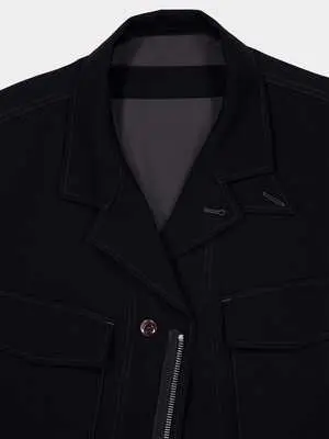 LEMAIRE Soft Wool Field Jacket - Black