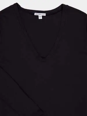 JAMES PERSE Long Sleeve Deep V-neck T-shirt