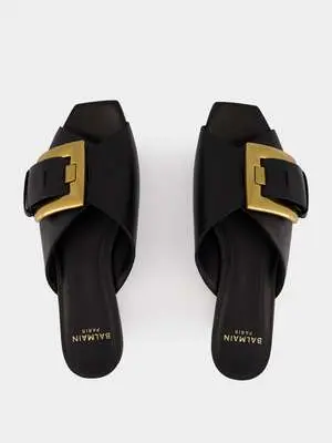 Balmain Anthem Flat Sandals - Black