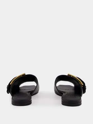 Balmain Anthem Flat Sandals - Black