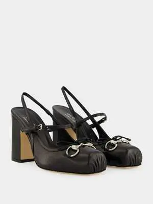 Gucci Horsebit Slingback Pumps - Black