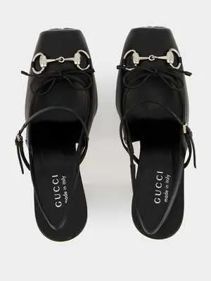 Gucci Horsebit Slingback Pumps - Black