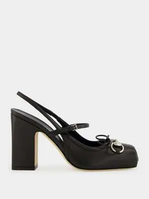 Gucci Horsebit Slingback Pumps - Black