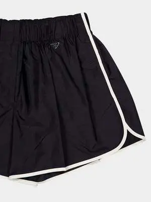 Prada Recycled Nylon High-waist Shorts - Black