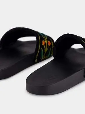 Casablanca Embroidered Terry Slides