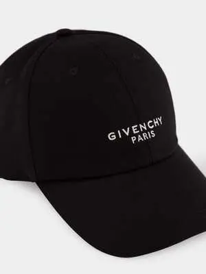 Givenchy Cotton Paris Embroidered Cap - Black