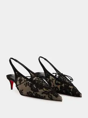 CHRISTIAN LOUBOUTIN Km Lace Slingback Pumps