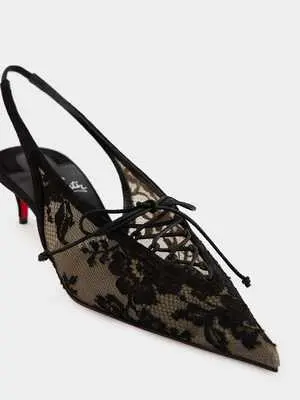 CHRISTIAN LOUBOUTIN Km Lace Slingback Pumps