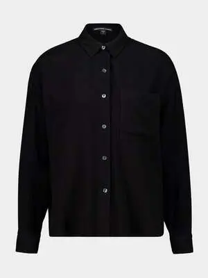 JAMES PERSE Oversized Viscose-wool Shirt - Black