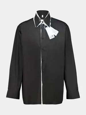 MAISON MARGIELA And White Cotton Contrast Shirt - Black