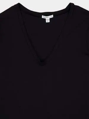 JAMES PERSE Deep V-neck Cotton T-shirt