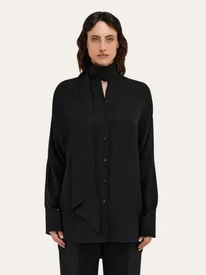 FERRAGAMO Silk Blouse With Sash Collar