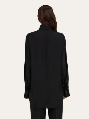 FERRAGAMO Silk Blouse With Sash Collar