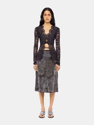 Rabanne Lace Long-sleeved Top - Black