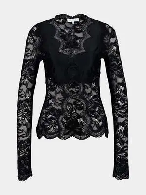 Rabanne Lace Long-sleeved Top - Black