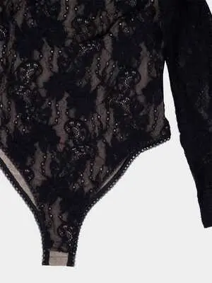 Zimmermann Rebellion Draped Lace Bodysuit - Black