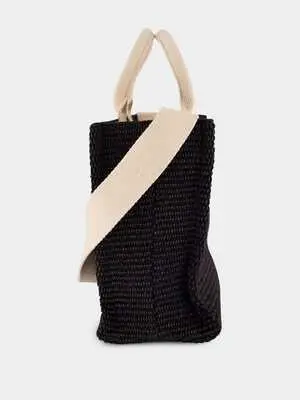 Marni Raffia-effect Small Tote - Black
