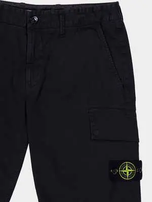 Stone Island Organic Cotton Stretch Cargo Shorts - Black
