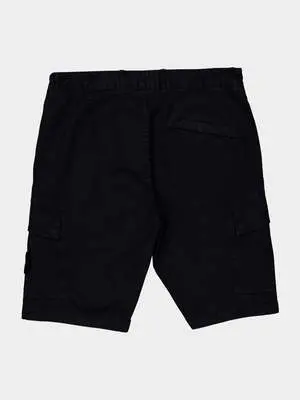 Stone Island Organic Cotton Stretch Cargo Shorts - Black