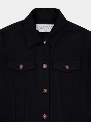 Gabriela Hearst Adira Cropped Denim Jacket - Black
