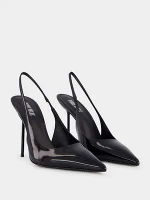 Paris Texas Lidia 110 Slingback Patent Leather Heels - Black