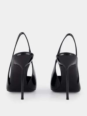 Paris Texas Lidia 110 Slingback Patent Leather Heels - Black