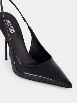 Paris Texas Lidia 110 Slingback Patent Leather Heels - Black