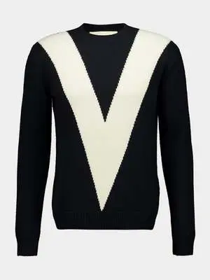 Valentino Garavani Wool Jumper With Inlaid V