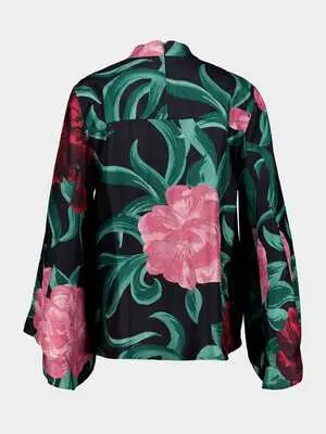 La DoubleJ Floral Long-sleeve Top - Black