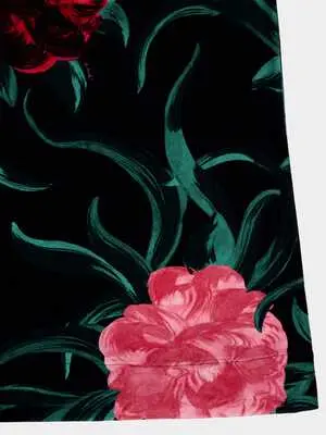 La DoubleJ Peony Velvet Stretch Palazzo Pants - Black