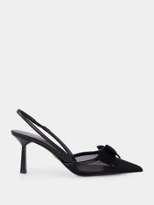 Prada Slingback Bow Pumps - Black