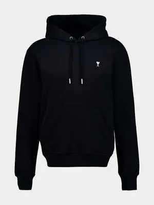 AMI Paris De Coeur Hooded Sweatshirt - Black