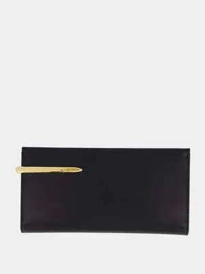 Givenchy Leather Pinch Long Wallet - Black