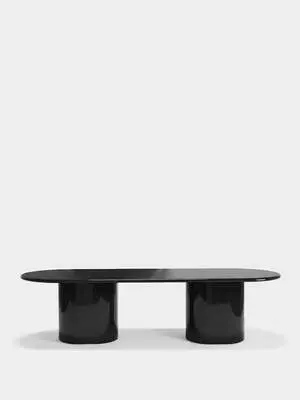 HOUSE OF CAPRICORN Amendoeira Lacquered Wood Large Dining Table - Black