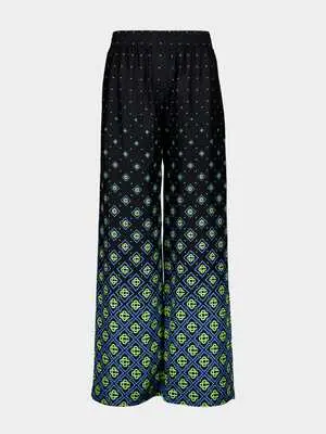 Casablanca Degrade Monogram Silk Trousers - Black