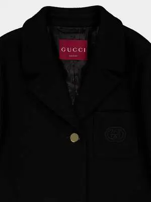 Gucci Batavia Wool Coat With Patch