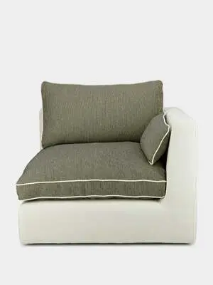 HOUSE OF CAPRICORN Dinis Ivory Linen Right Arm Module Sofa - Black