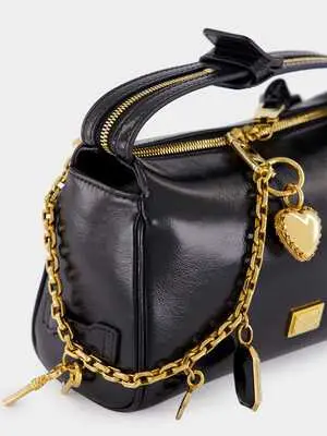 Dolce & Gabbana Vittoria Shoulder Bag With Charms - Black